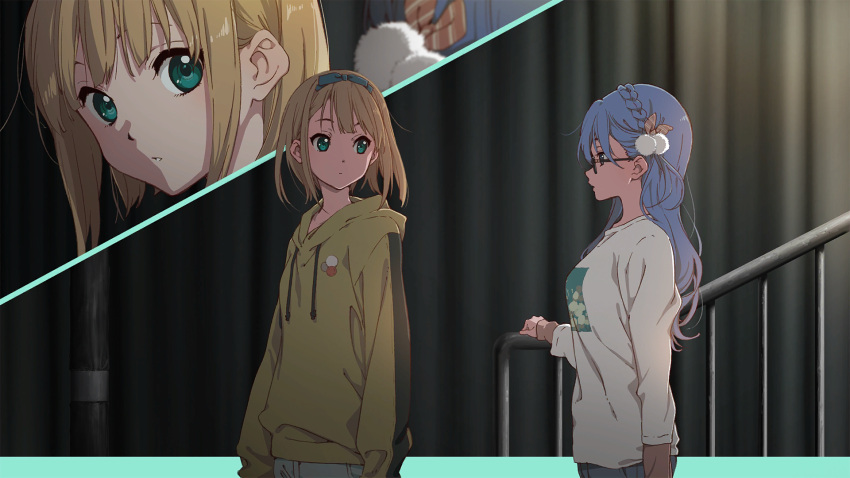 The Big ImageBoard (TBIB) - 22/7 22/7 ongaku no jikan 2girls black-framed eyewear blonde hair ...