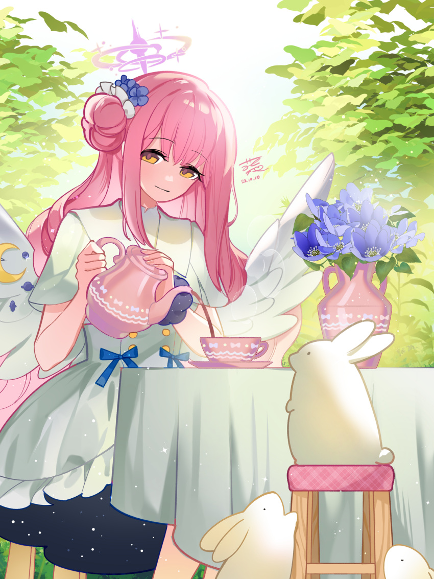 The Big ImageBoard (TBIB) - 1girl angel wings animal black scrunchie ...