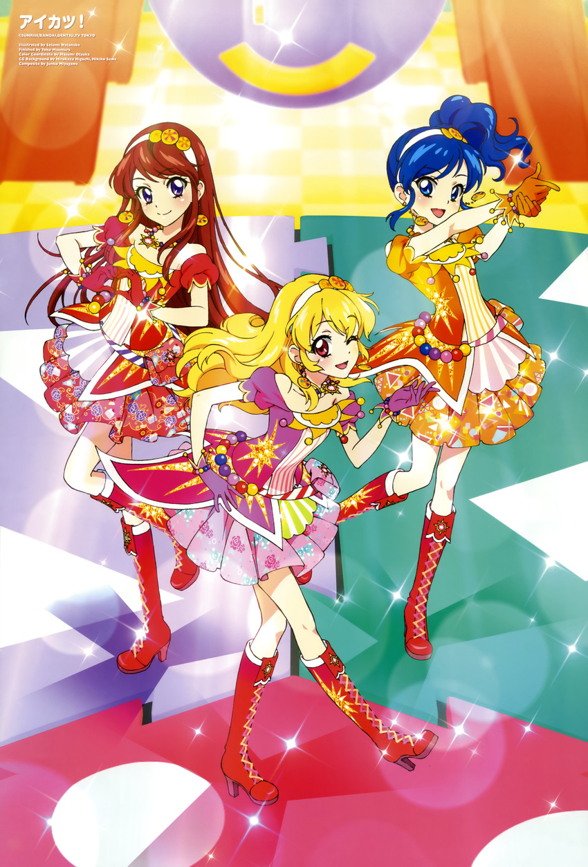 The Big ImageBoard (TBIB) - 3girls :d ;d absurdres aikatsu! aikatsu! (series) animage blonde ...