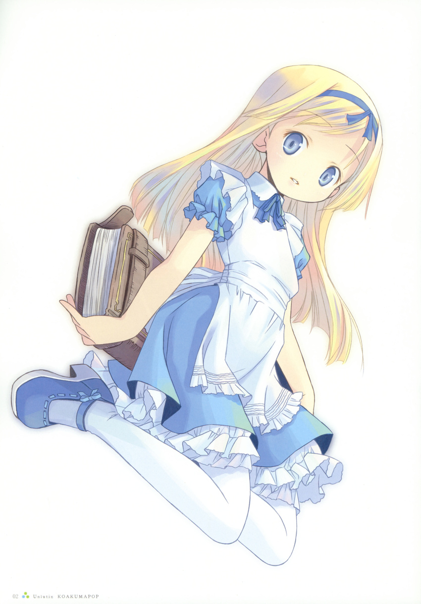 The Big ImageBoard (TBIB) - 1girl absurdres apron blonde hair blue eyes book child dress highres ...