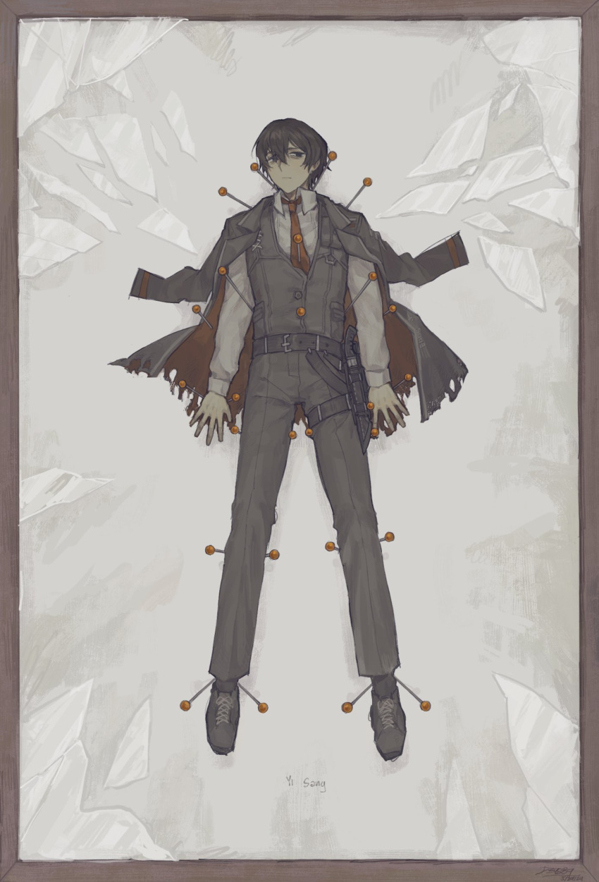 The Big ImageBoard (TBIB) - 1boy black coat black eyes black footwear black hair black pants ...