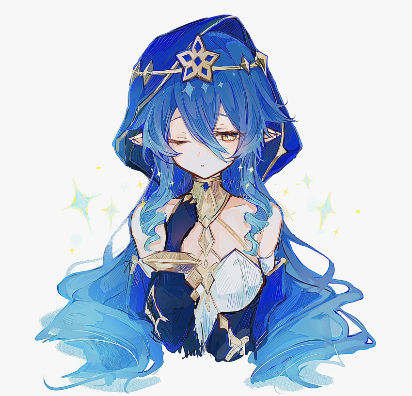 The Big ImageBoard (TBIB) - blue hair blue hood blue sleeves bright ...