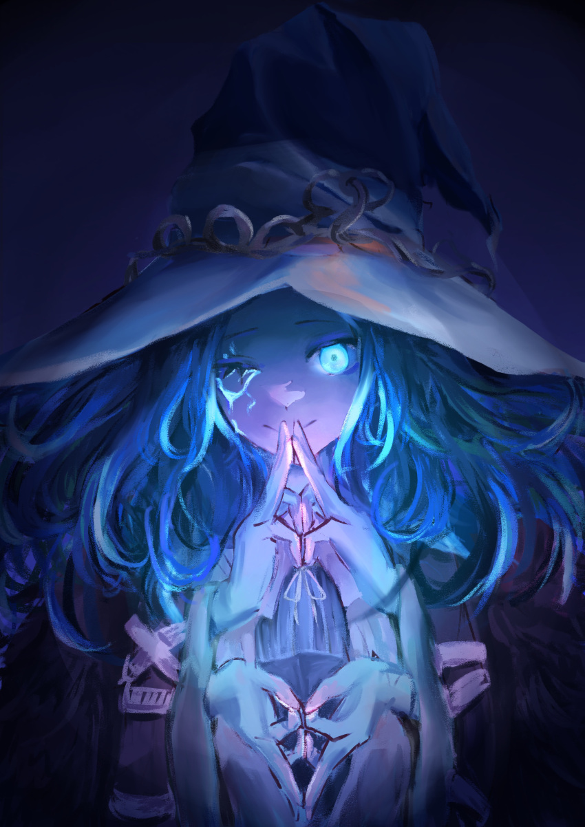 The Big ImageBoard (TBIB) - 1girl absurdres blue eyes blue hair blue skin cape closed mouth ...