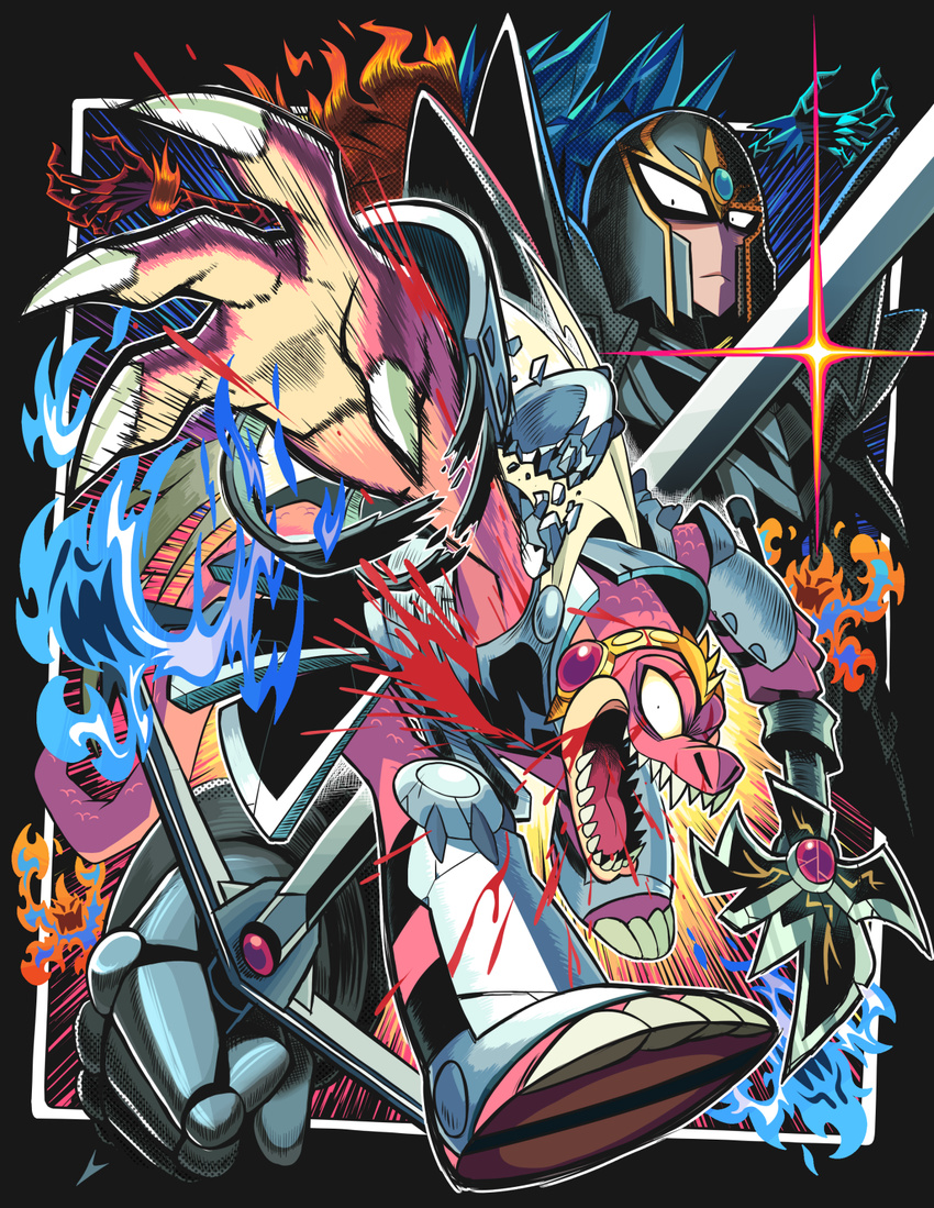 The Big ImageBoard (TBIB) - 1boy armor blood broken armor colored skin ...
