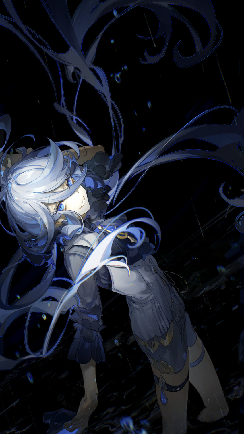 The Big ImageBoard (TBIB) - 1girl absurdres ahoge ascot black ascot blue eyes blue gemstone drop ...