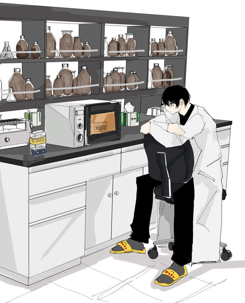 The Big ImageBoard (TBIB) - 1boy black hair black pants black socks ...