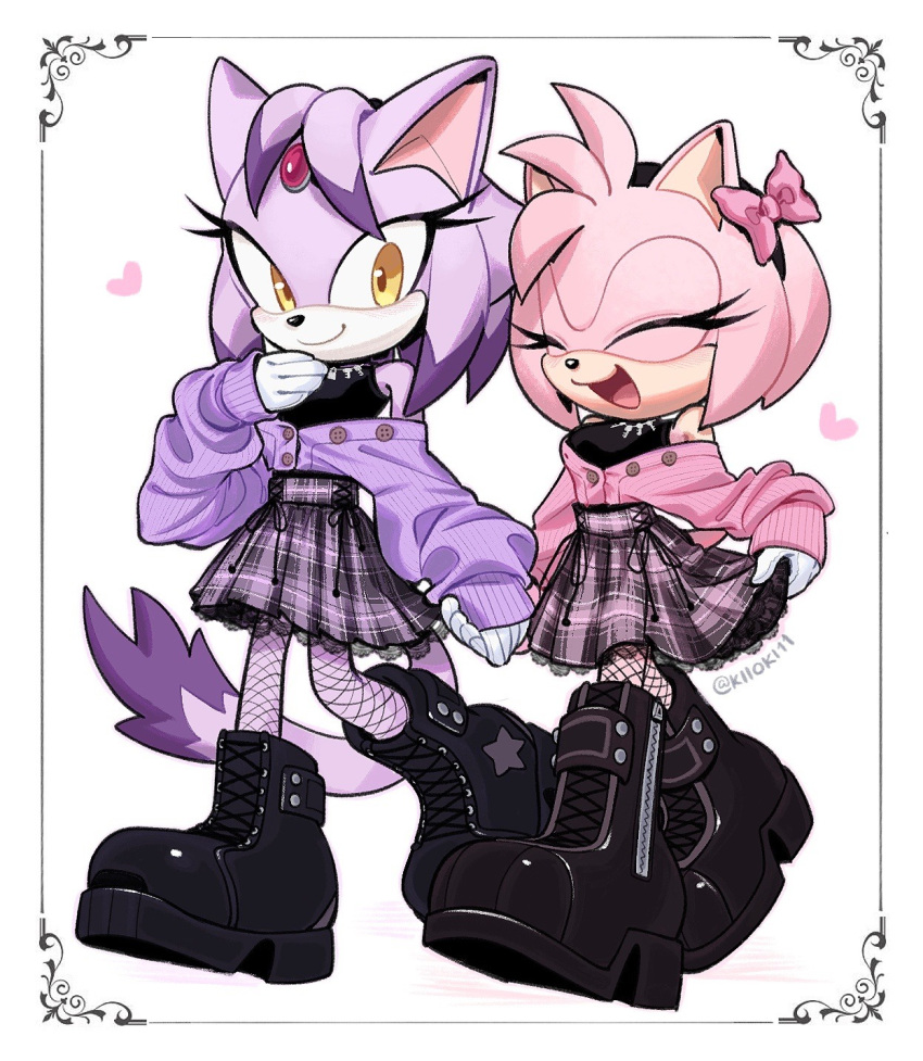 The Big ImageBoard (TBIB) - 2girls amy rose animal ears black boots ...
