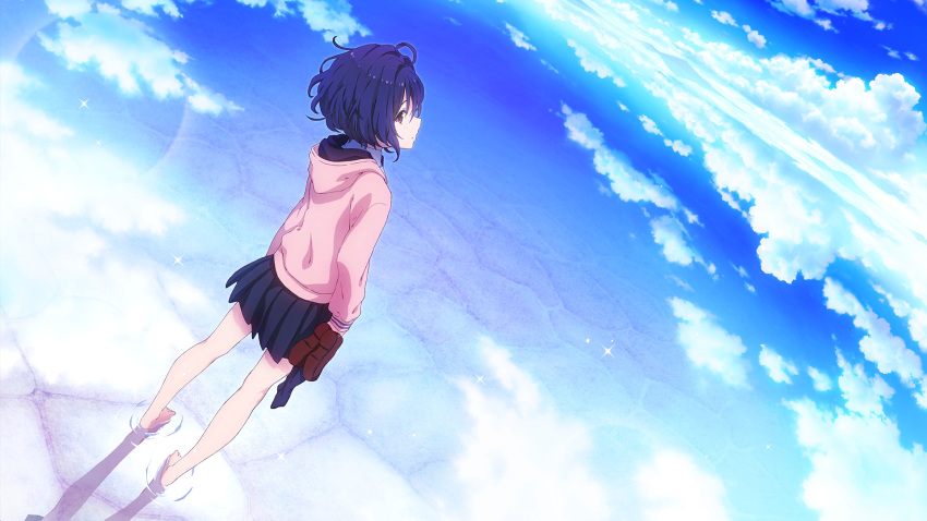 The Big ImageBoard (TBIB) - 1girl 22/7 22/7 ongaku no jikan bare legs barefoot black skirt blue ...