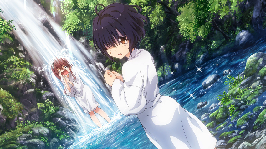 The Big ImageBoard (TBIB) - 22/7 22/7 ongaku no jikan 2girls blue hair brown eyes brown hair ...