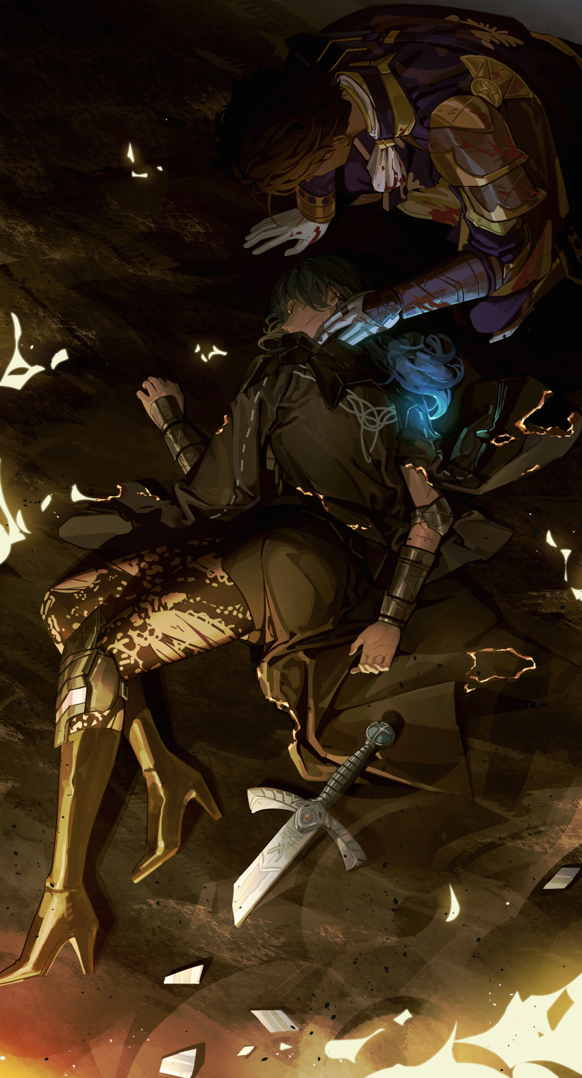 The Big ImageBoard (TBIB) - 1boy 1girl absurdres black shorts blood ...