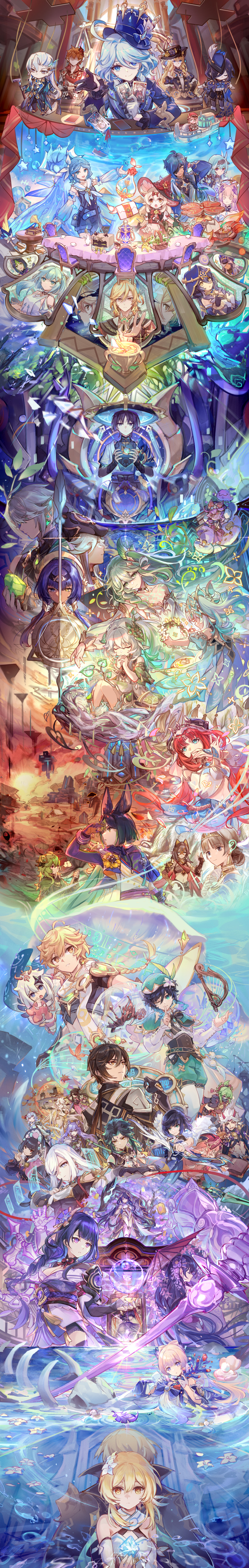 The Big ImageBoard (TBIB) - 6+boys 6+girls absurdres aether (genshin ...