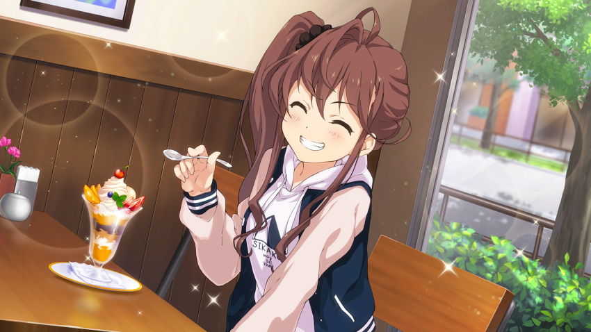 The Big ImageBoard (TBIB) - 1girl 22/7 22/7 ongaku no jikan blush brown hair brown scrunchie ...