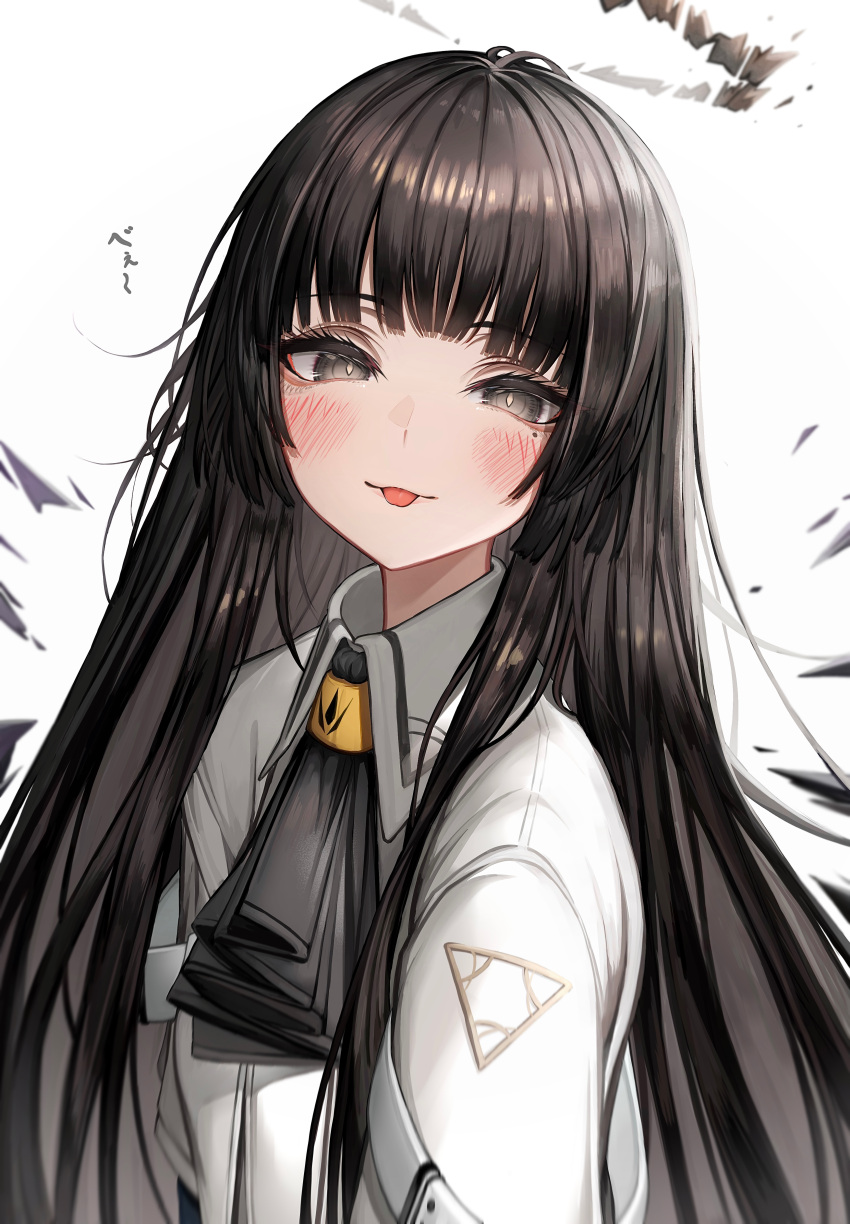 The Big ImageBoard (TBIB) - 1girl :p absurdres arknights ascot black ascot black eyes black hair ...
