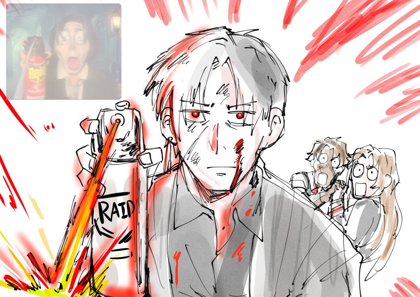 The Big ImageBoard (TBIB) - 1girl 2boys :o absurdres black coat black ...