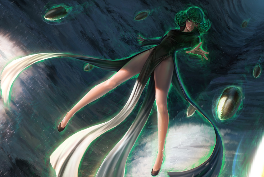 The Big Imageboard Tbib 1girl Black Dress Dress Green Eyes Green