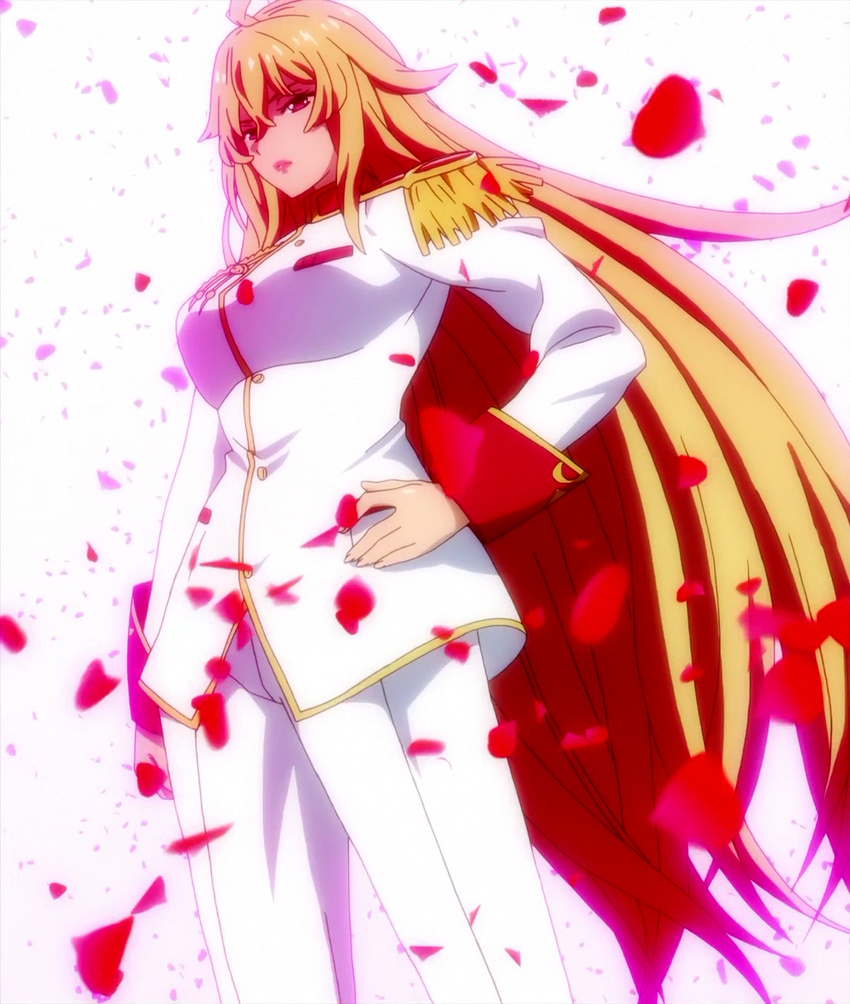 The Big Imageboard Tbib 1girl Blonde Hair Breasts Female Large Breasts Long Hair Red Eyes