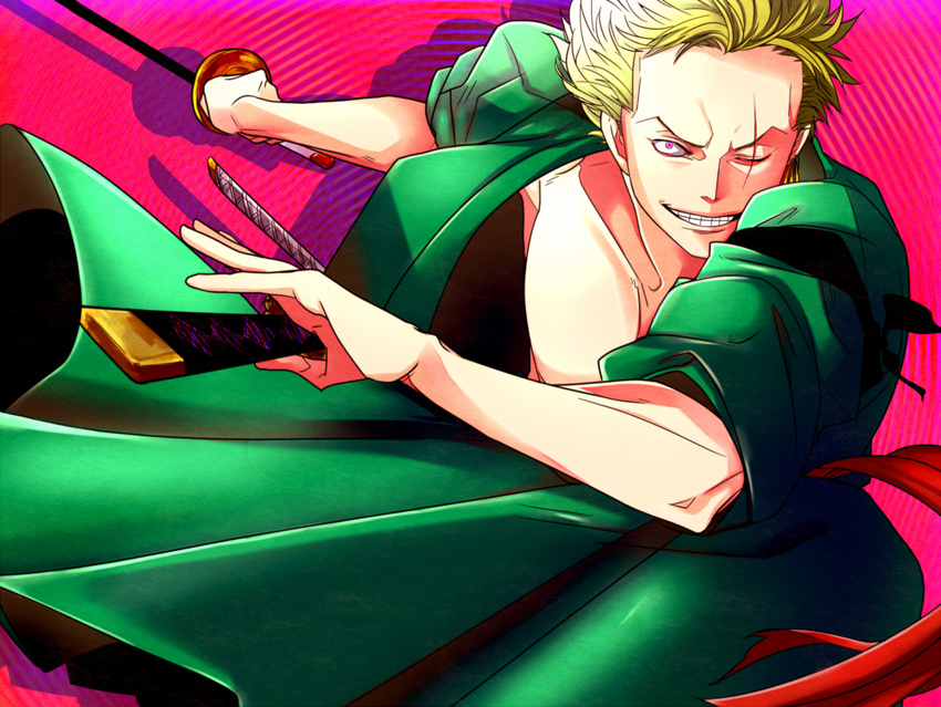 The Big ImageBoard (TBIB) - 1boy green hair male focus one piece robe ...