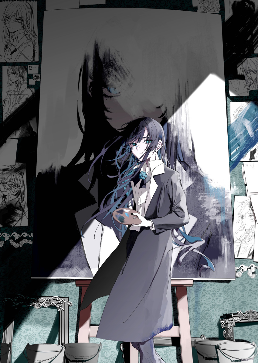 The Big ImageBoard (TBIB) - 1girl absurdres ado (utaite) black bow black bowtie black coat blue ...