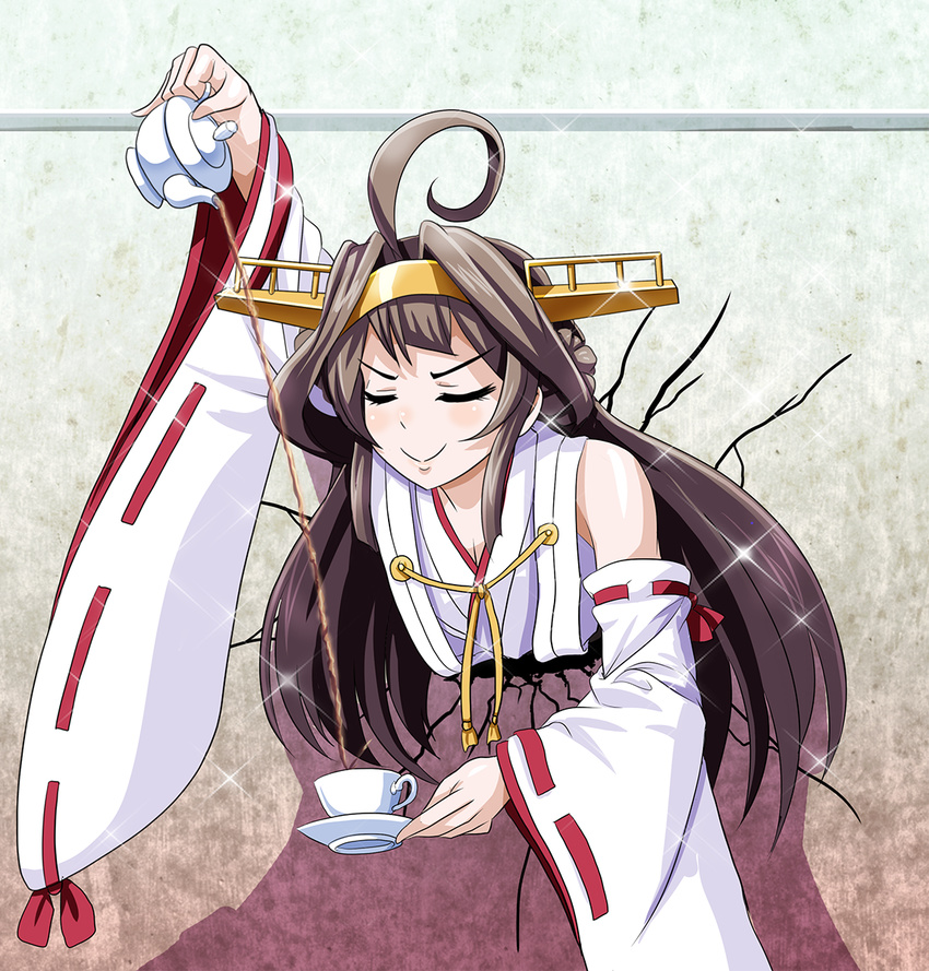 The Big ImageBoard (TBIB) - ahoge arm up brown hair c: closed eyes ...