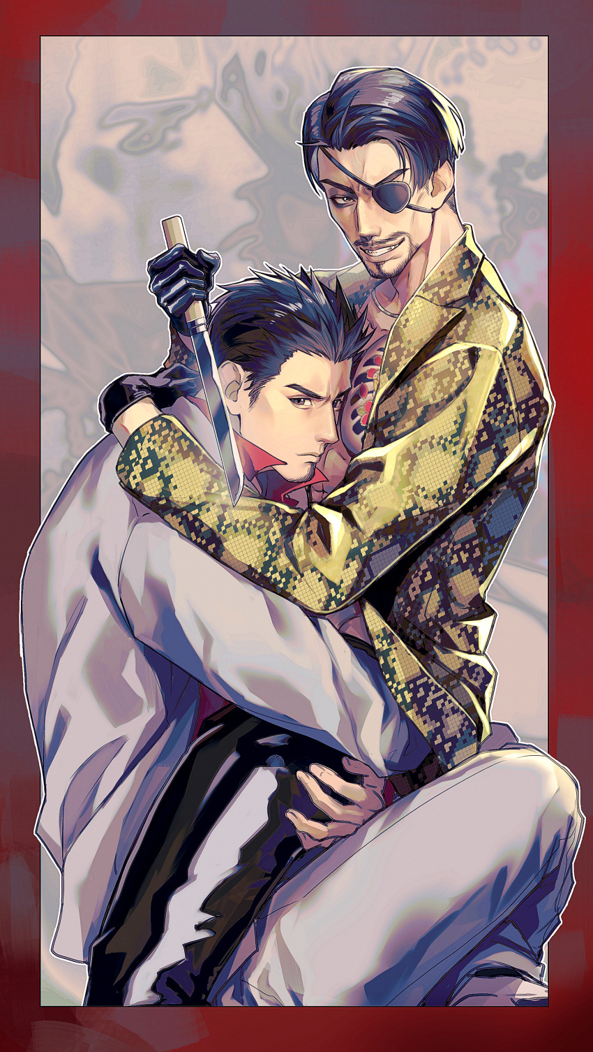 The Big ImageBoard (TBIB) - 2boys absurdres akemaru (matsuake) bara black hair cheekbones ...