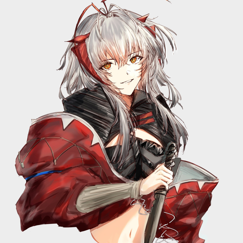 The Big ImageBoard (TBIB) - 1girl antenna hair arknights cheddar n commentary grin highres ...