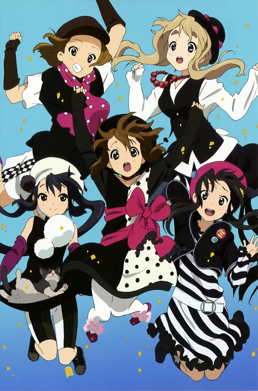 The Big ImageBoard (TBIB) - 5girls akiyama mio animal argyle arm warmers badge belt beret black ...