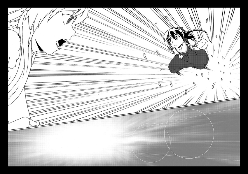 The Big ImageBoard (TBIB) - black border border comic danmaku greyscale ...