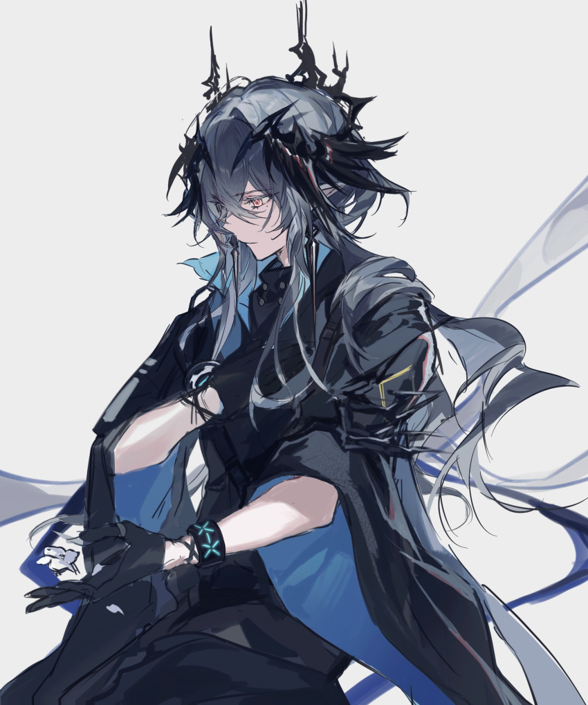 The Big ImageBoard (TBIB) - 1boy arknights bird black coat black gloves black undershirt ...