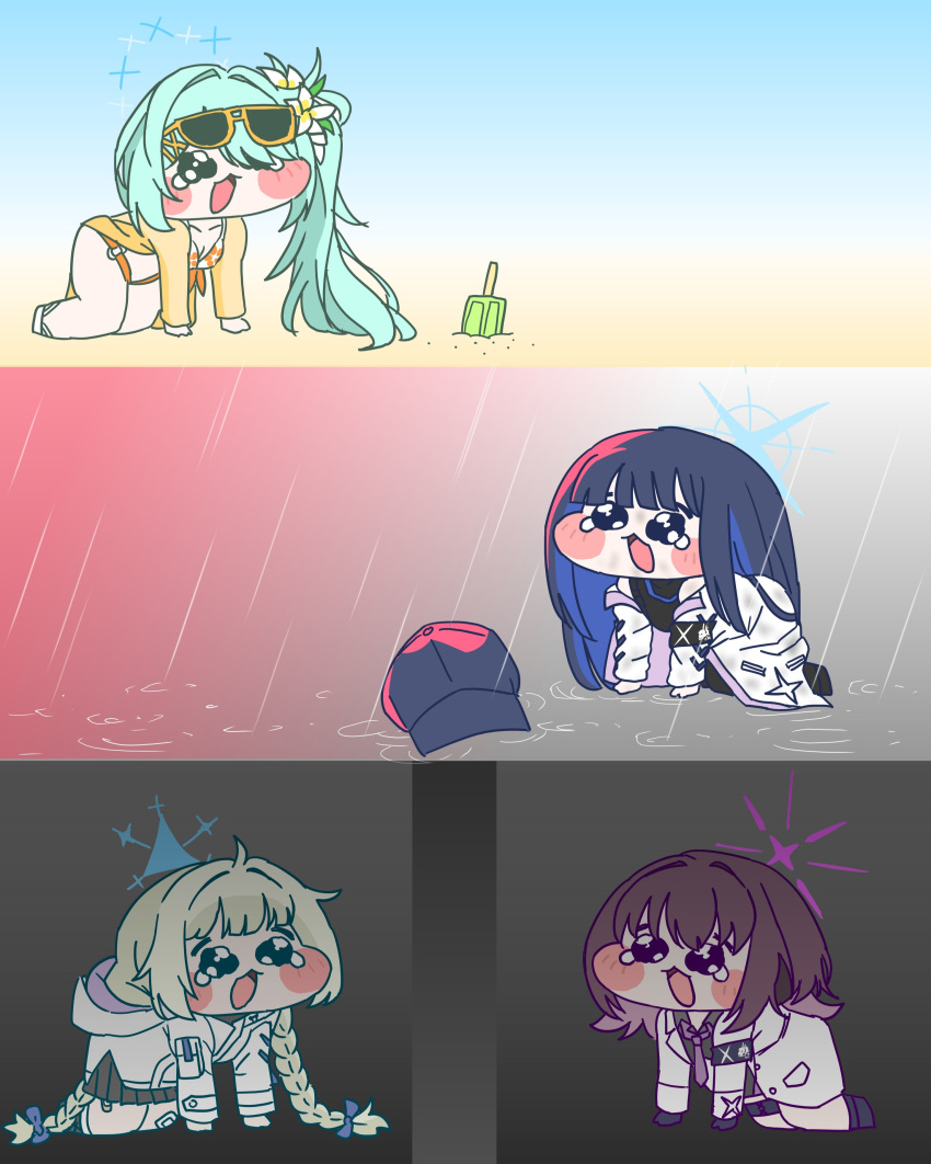 The Big ImageBoard (TBIB) - 4girls absurdres all fours aqua hair ...