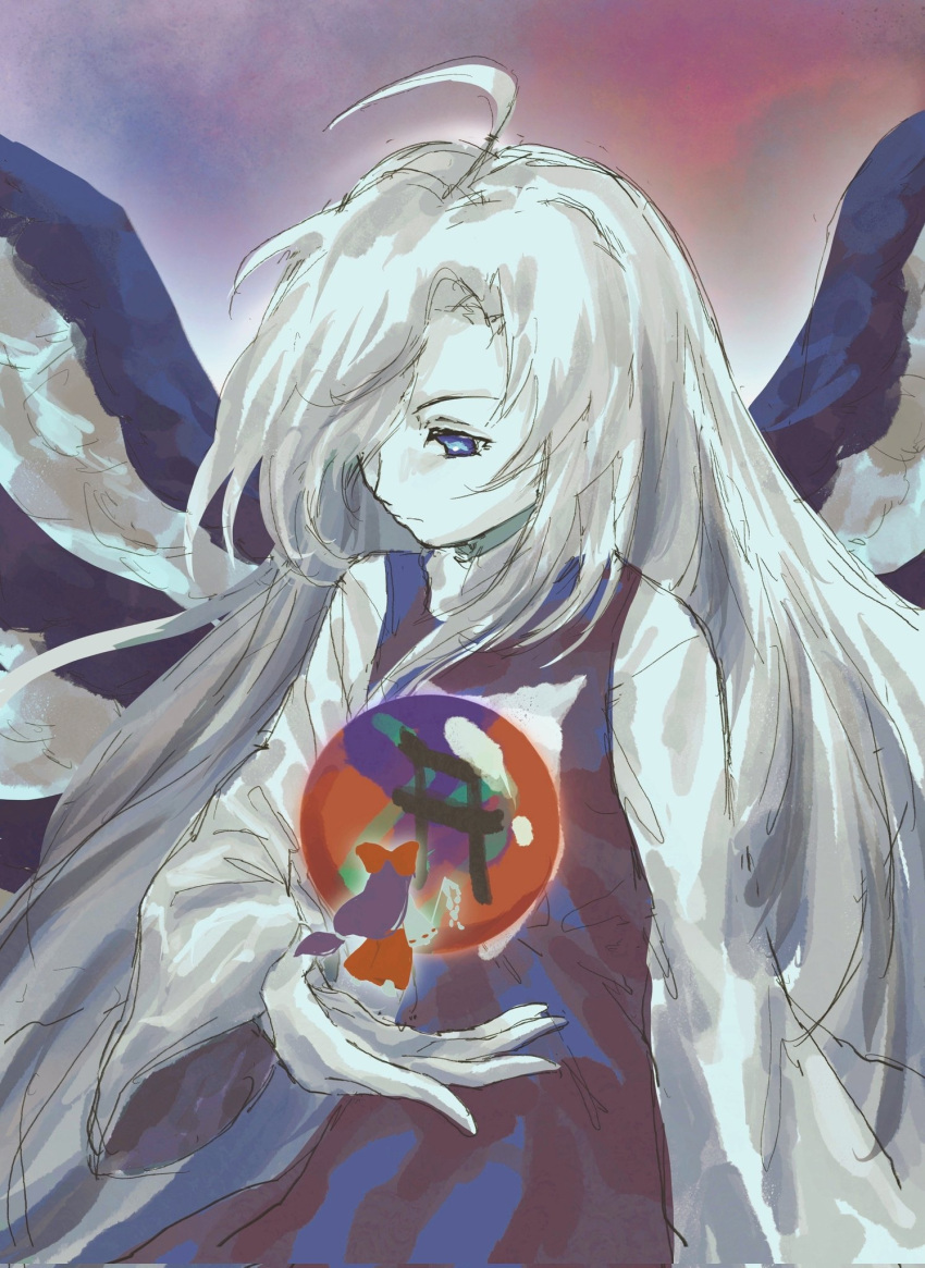 The Big ImageBoard (TBIB) - aeginflash angel wings blue dress blue eyes bow dress expressionless ...