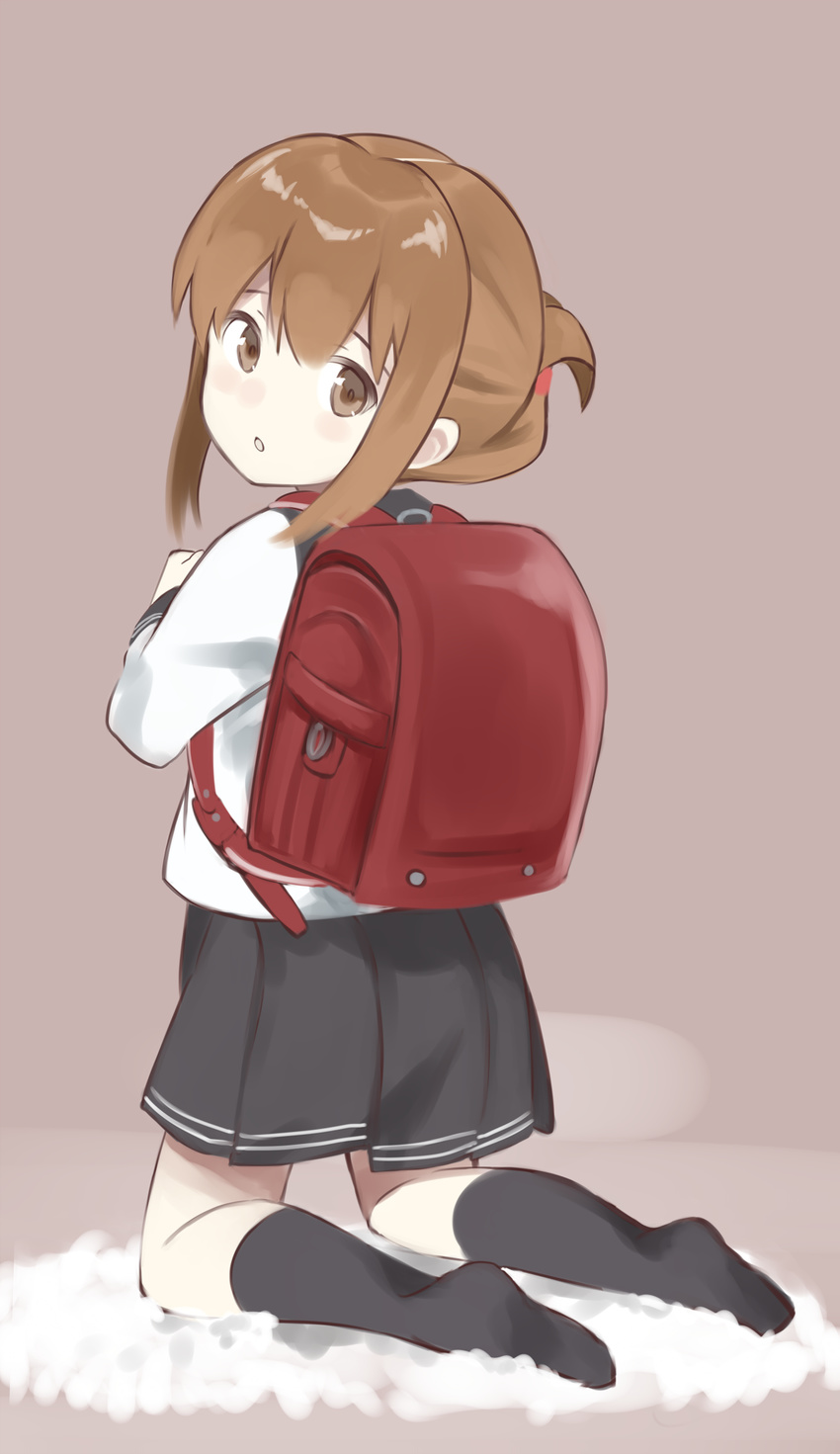 The Big ImageBoard (TBIB) - backpack bag bangs black legwear black skirt blush brown background ...