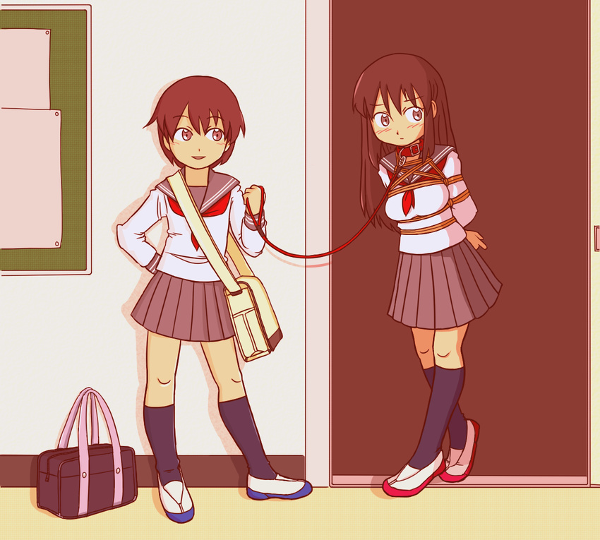 The Big Imageboard Tbib 1girl Arms Behind Back Bdsm Blush Bondage