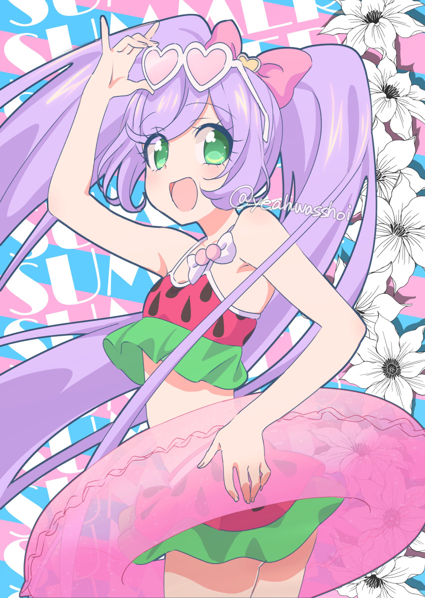The Big ImageBoard (TBIB) - 1girl :d absurdres adjusting eyewear arm up ...