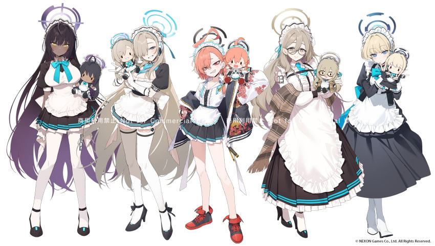 The Big ImageBoard (TBIB) - 5girls akane (blue archive) apron asuna ...