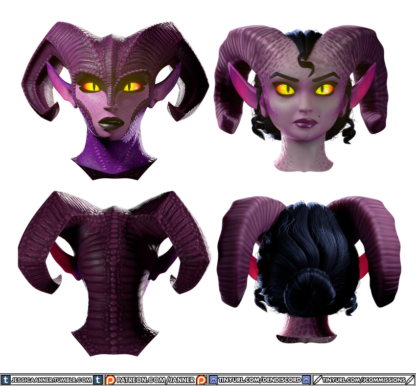 The Big Imageboard Tbib 3d Artwork Big Horn Curled Hair Demon