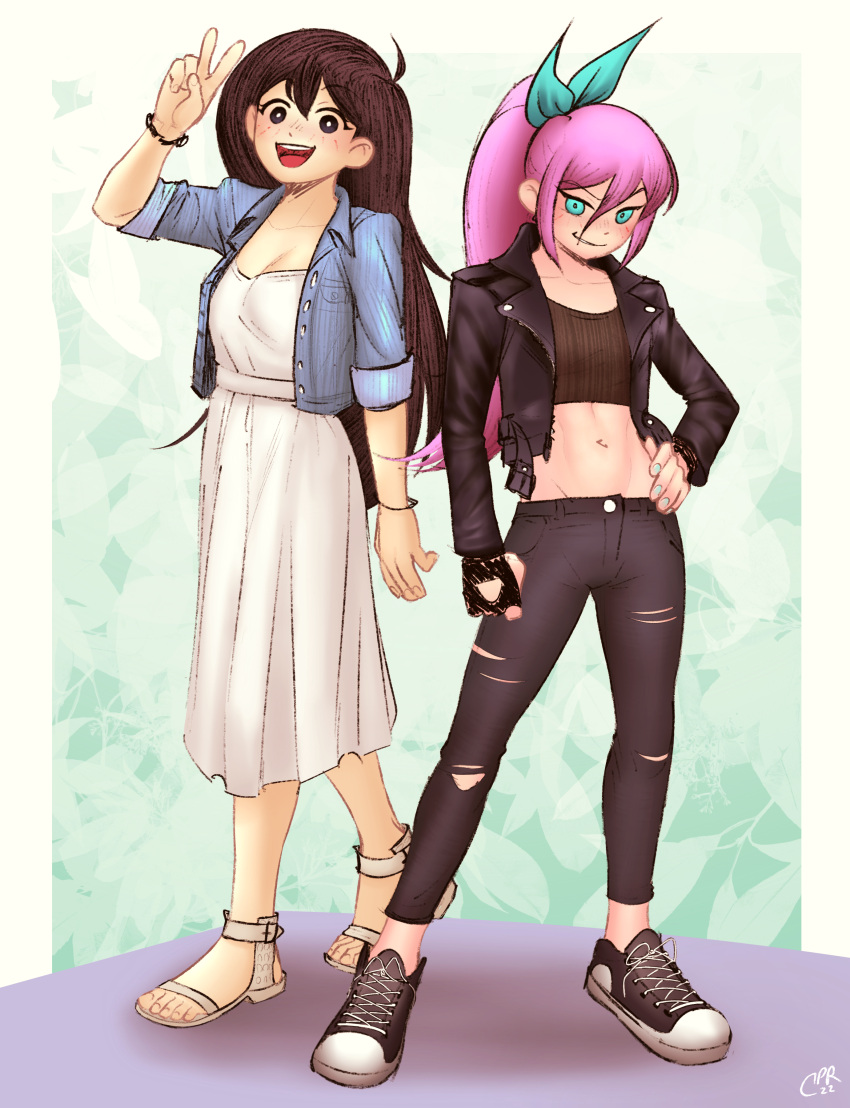 The Big ImageBoard (TBIB) - 2girls absurdres alternate universe aqua eyes aubrey (faraway ...