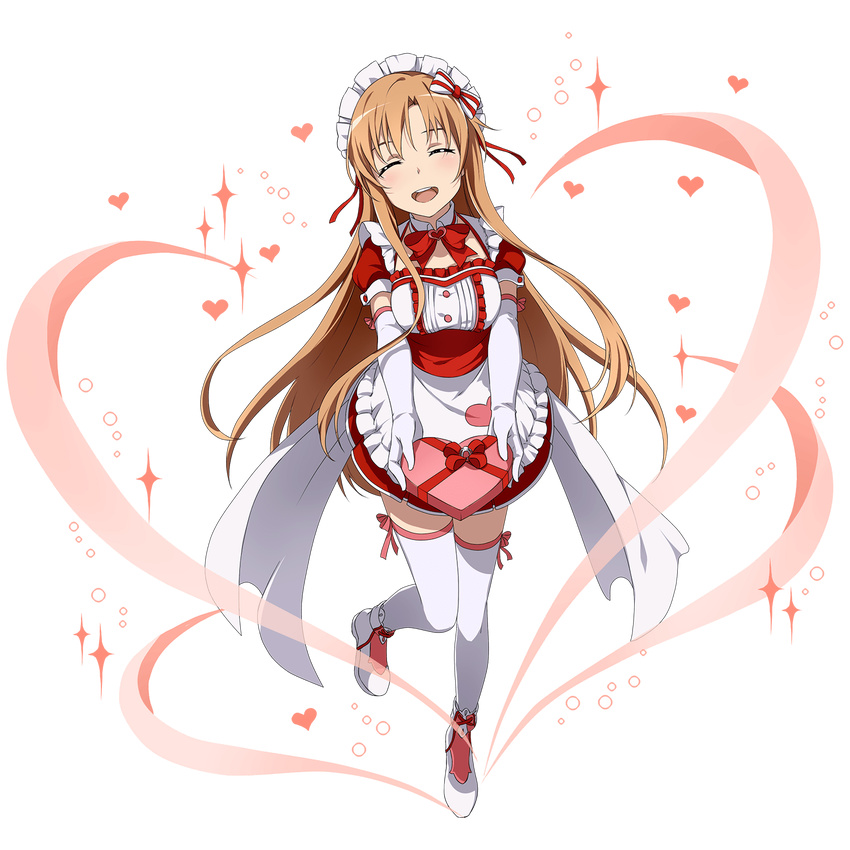 The Big ImageBoard (TBIB) - 1girl :d apron asuna (sao) brown hair ...
