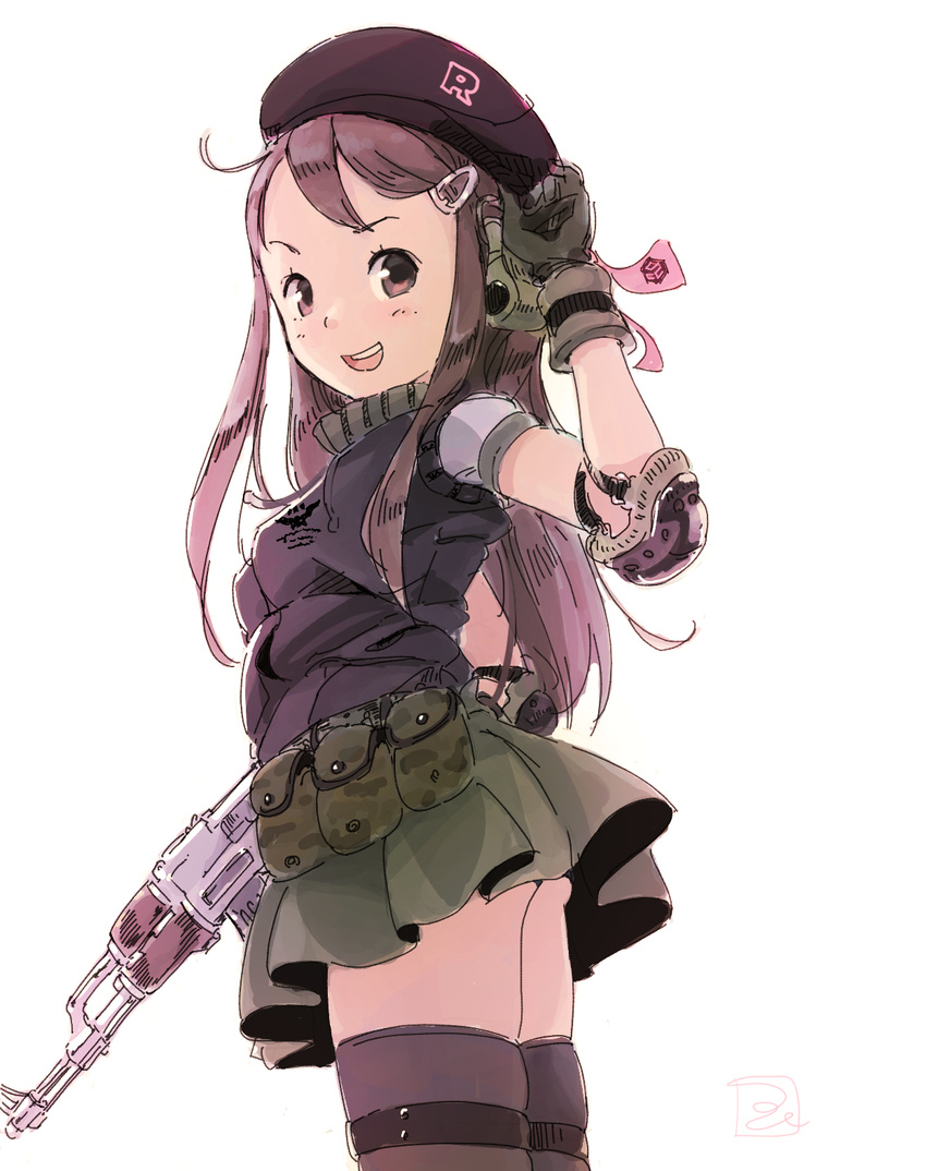 The Big ImageBoard (TBIB) - 1girl ak-47 assault rifle bad id bad tumblr id beret black gloves ...