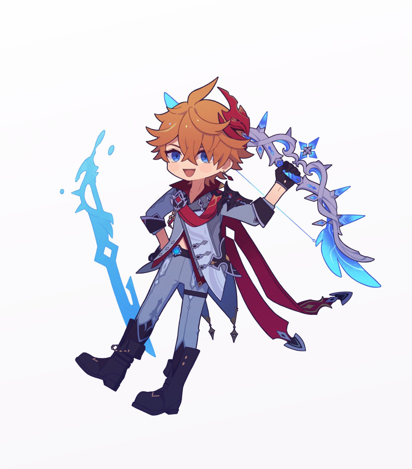 The Big ImageBoard (TBIB) - 1boy black footwear black gloves blue eyes blush stickers boots bow ...