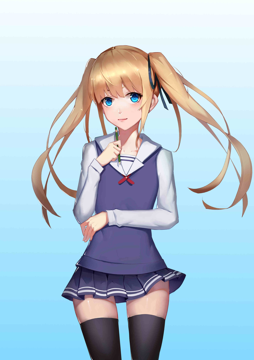 The Big Imageboard Tbib Absurdres Bangs Black Legwear Blonde Hair