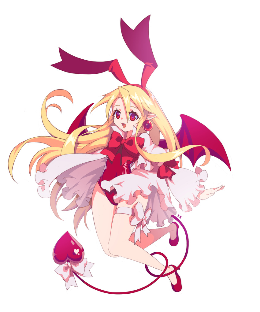 The Big ImageBoard (TBIB) - 1girl bat wings blonde hair bow demon tail disgaea earrings fang ...