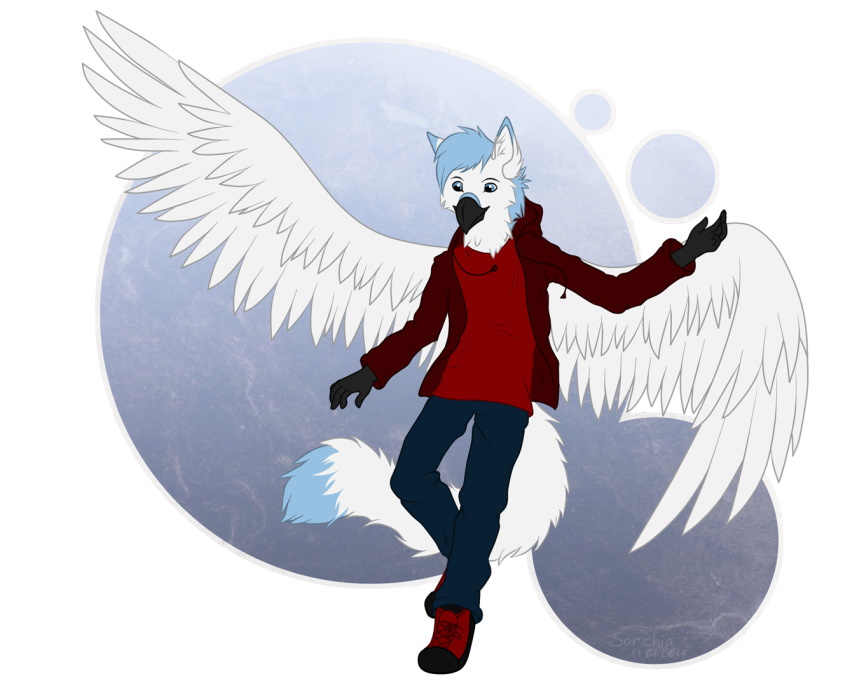 The Big Imageboard Tbib Anthro Avian Beak Bird Blue Hair Clothed