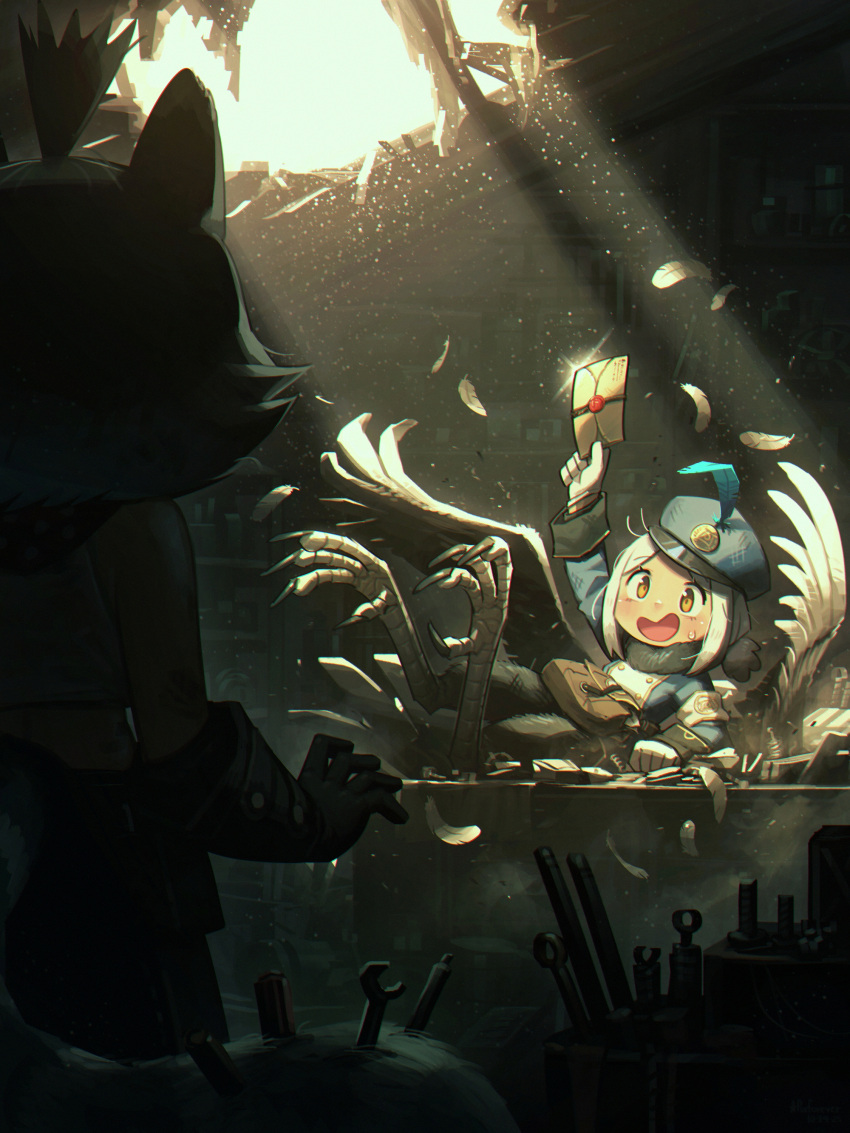 The Big ImageBoard (TBIB) - 2girls absurdres animal ears armband bird ...