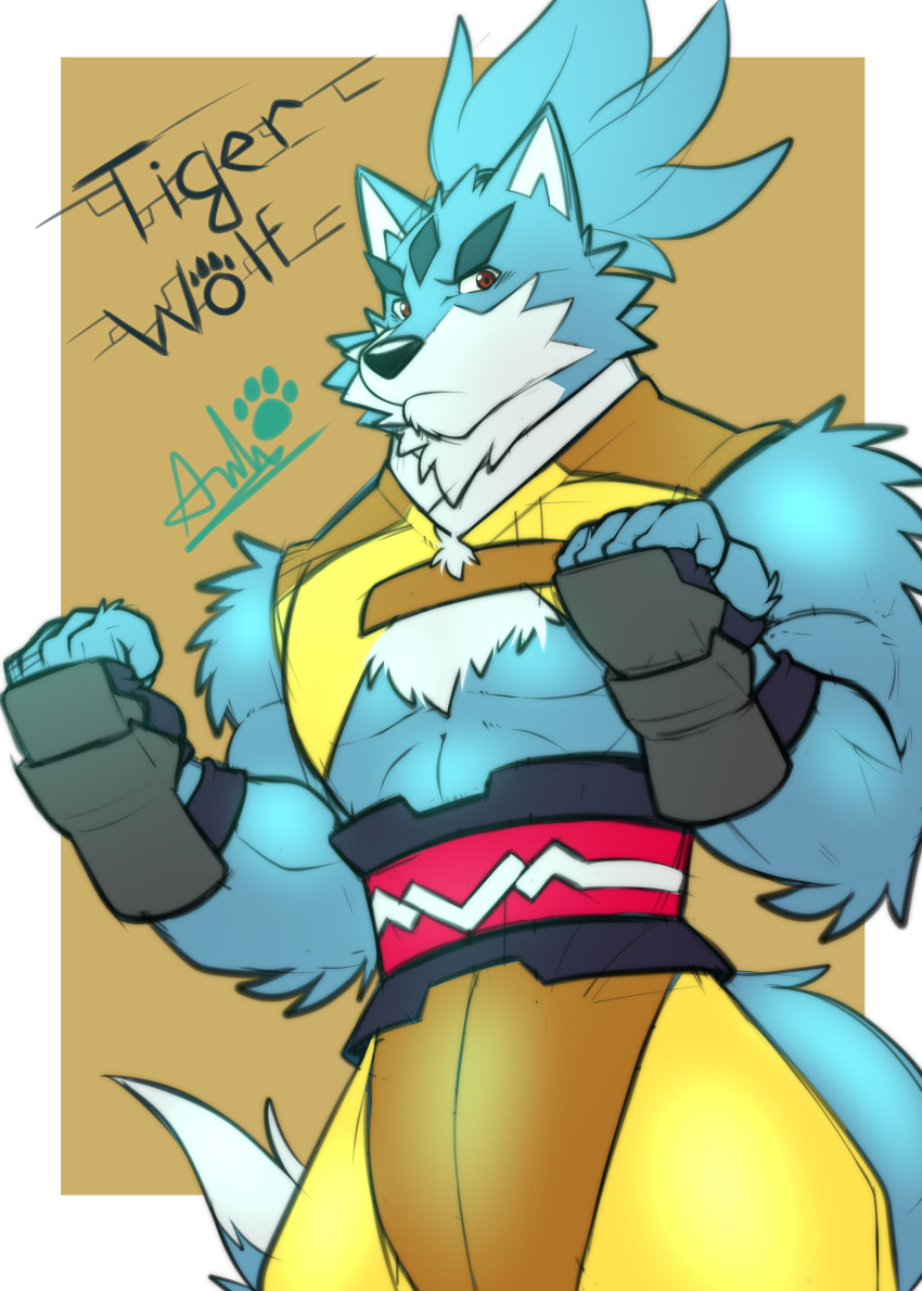 The Big ImageBoard (TBIB) - 2018 abs absurd res anthro biceps black nose blue fur brown eyes ...