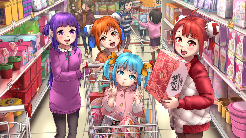 The Big Imageboard Tbib 6 Girls A 801 Blue Hair Blush Brown Hair