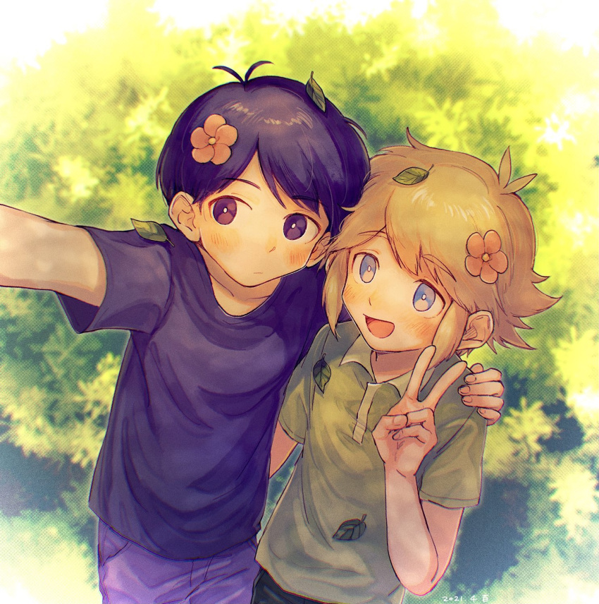 The Big ImageBoard (TBIB) - 2boys basil (faraway) (omori) basil (omori) black eyes black hair ...