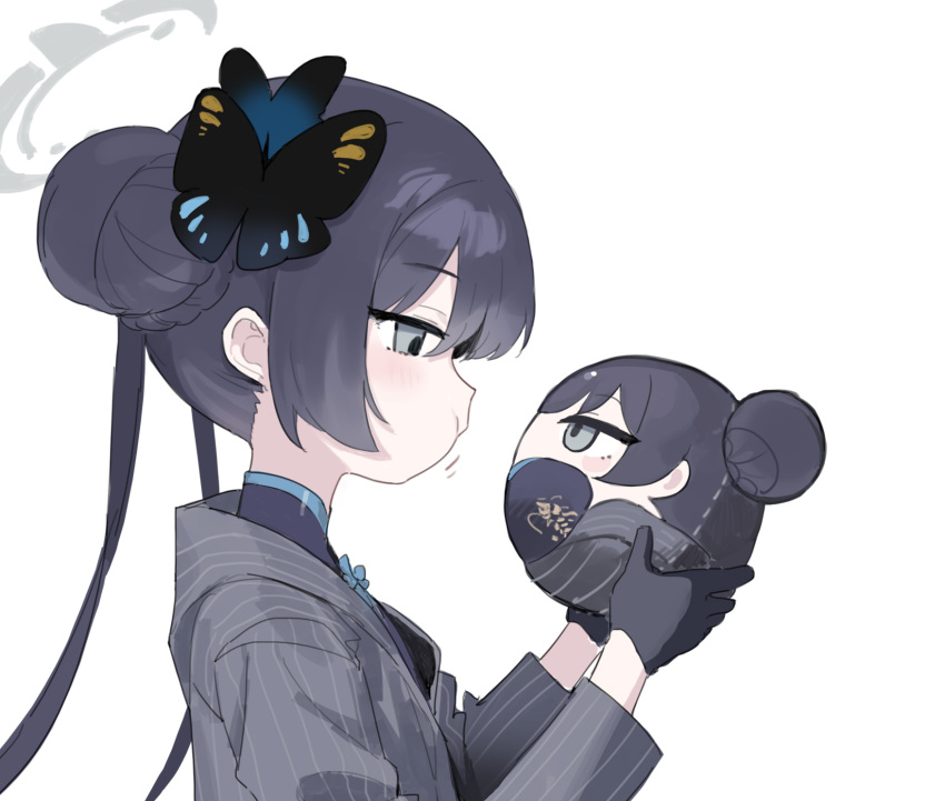 The Big ImageBoard (TBIB) - 1girl ball black gloves black hair blue ...