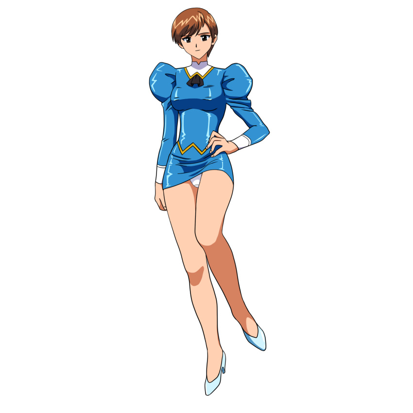 The Big Imageboard Tbib 1girl 90s Agent Aika Black Background Blue