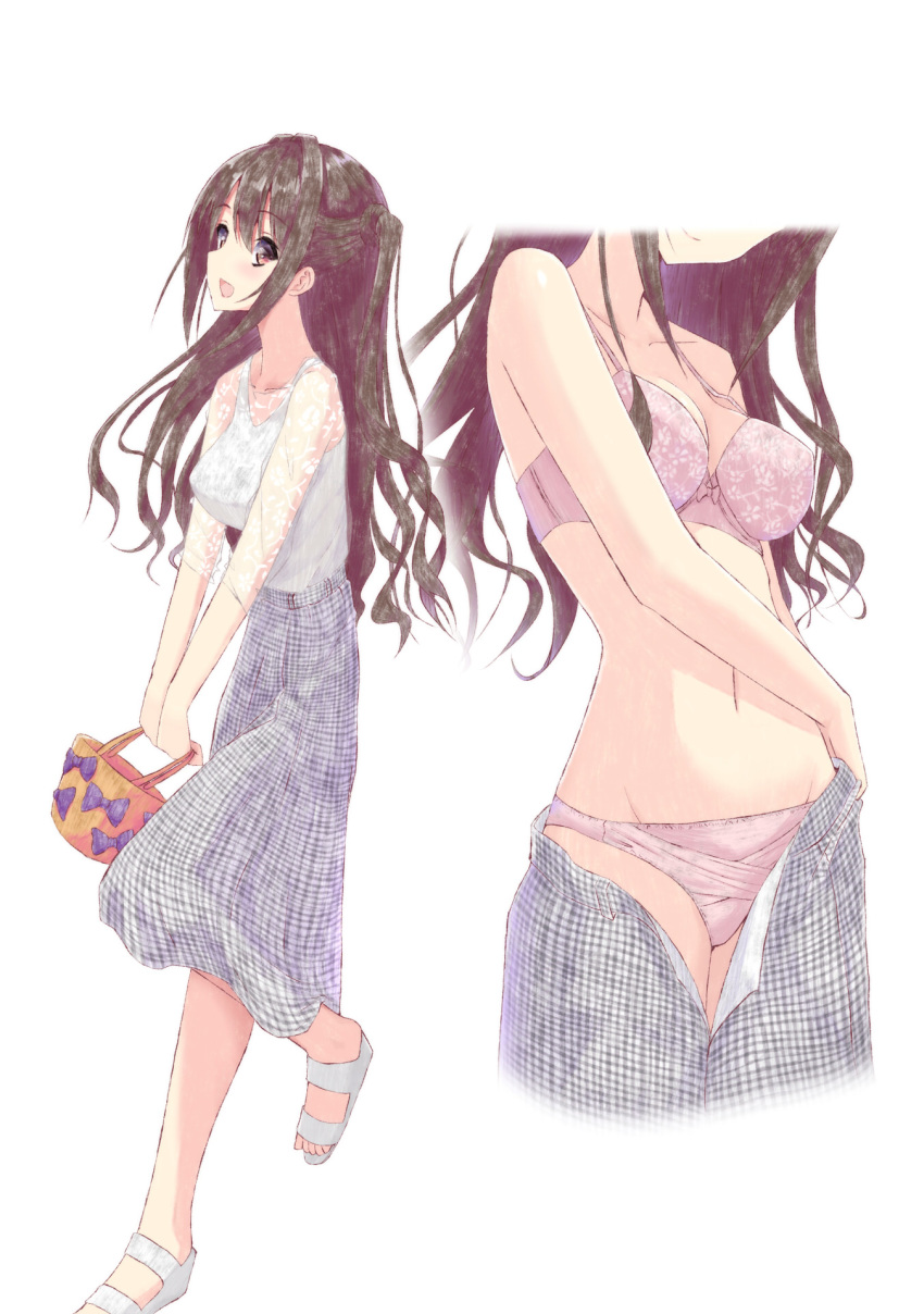 The Big ImageBoard (TBIB) - :d aramachi bag bra breasts brown eyes brown hair cleavage ...