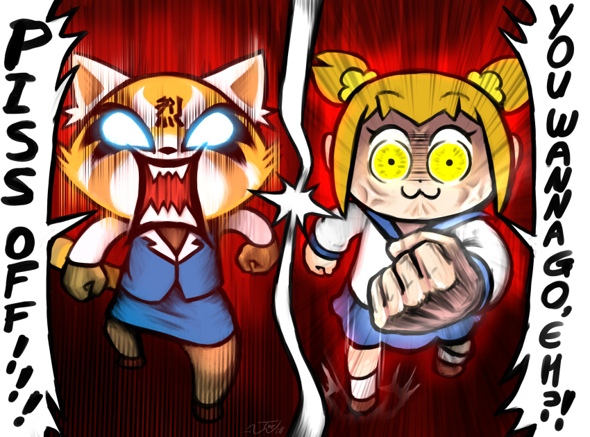 The Big Imageboard Tbib 3 Aggretsuko Ailurid Angry Anthro Bottomwear Clothing Crossover